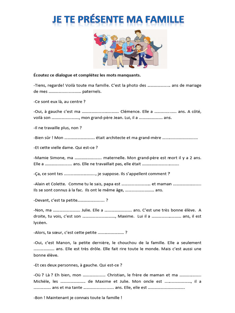 Présentation de ma famille | PDF