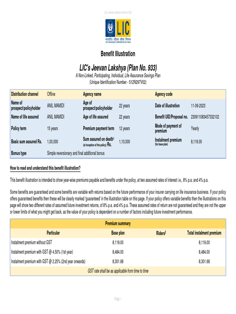 LIC Endowment Policy | PDF | Insurance | Life Insurance