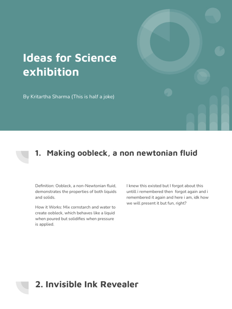 Ideas For Science Exhibition | PDF | Materials Science | Physical Sciences