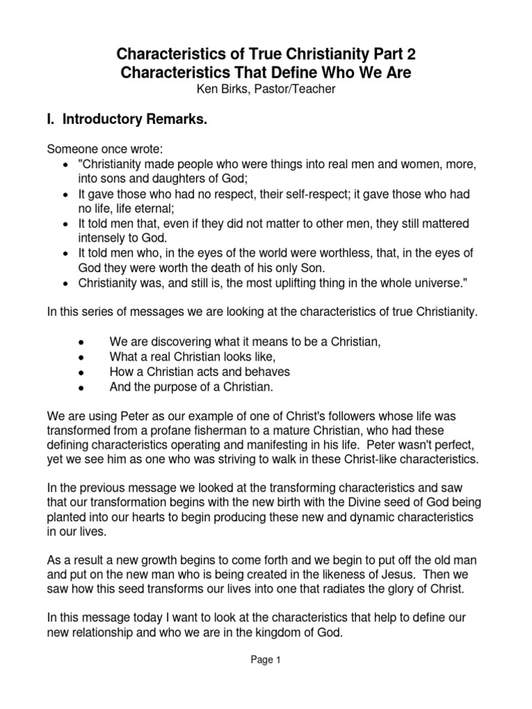 Characteristics That Define Who We Are | PDF | Jesus | Saint Peter