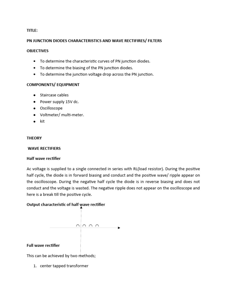 Analogue Lab Report | PDF | Rectifier | Diode
