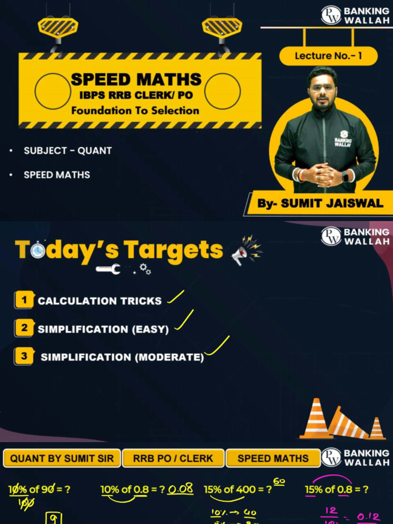 Speed Maths - Class Notes - PRACTICE Batch | PDF