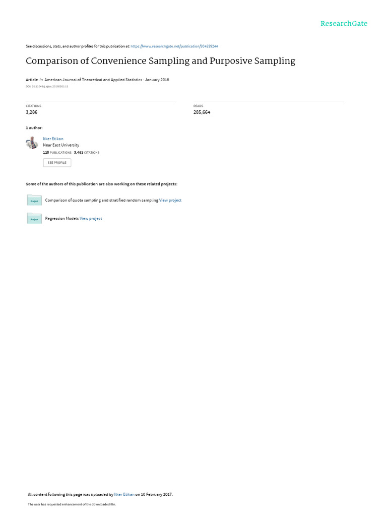 Comparison of Convenience Sampling and Purposive S | PDF | Sampling ...