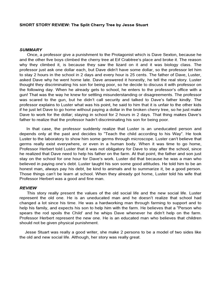 Cherry Tree Story | PDF