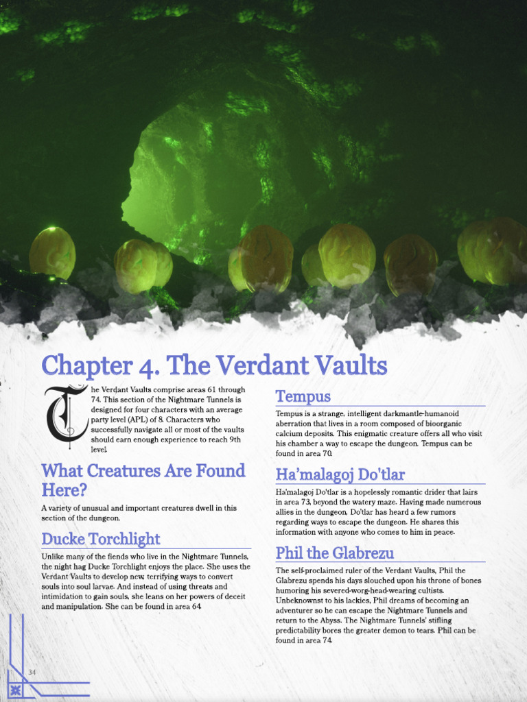 DMDave - Uncle Skeleton's Nightmare Tunnels Vol 3 - Part 4 - The Verdant Vaults | PDF