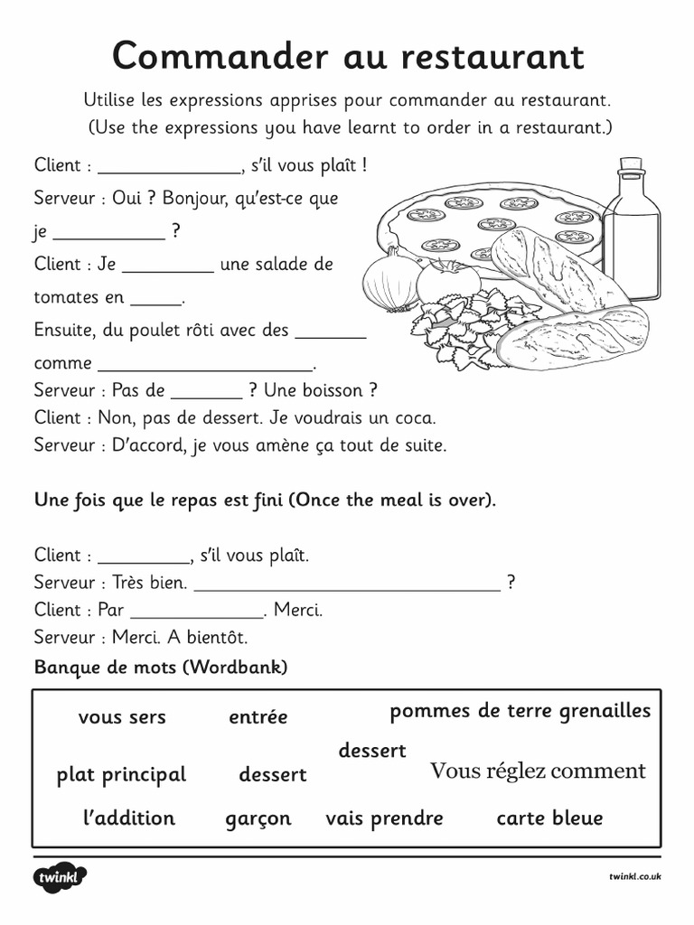 FR2 T 004 Commander Au Restaurant French | PDF