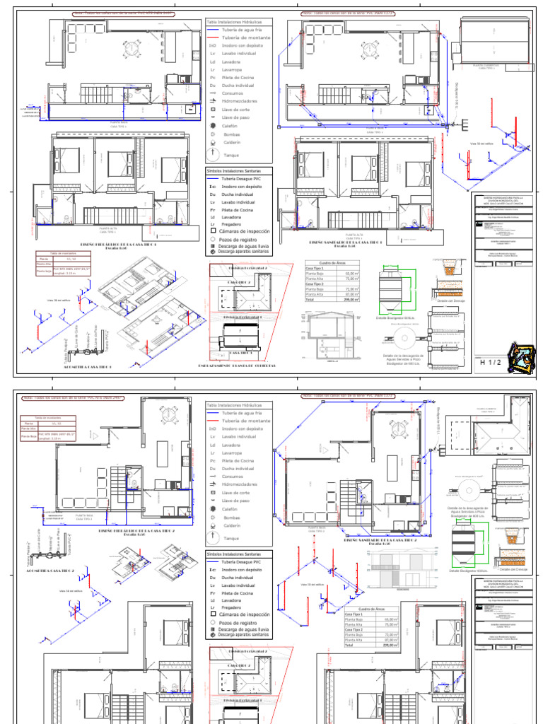 Planos Hidrosanitario de Vivienda | PDF | Centrifugación | Herramientas
