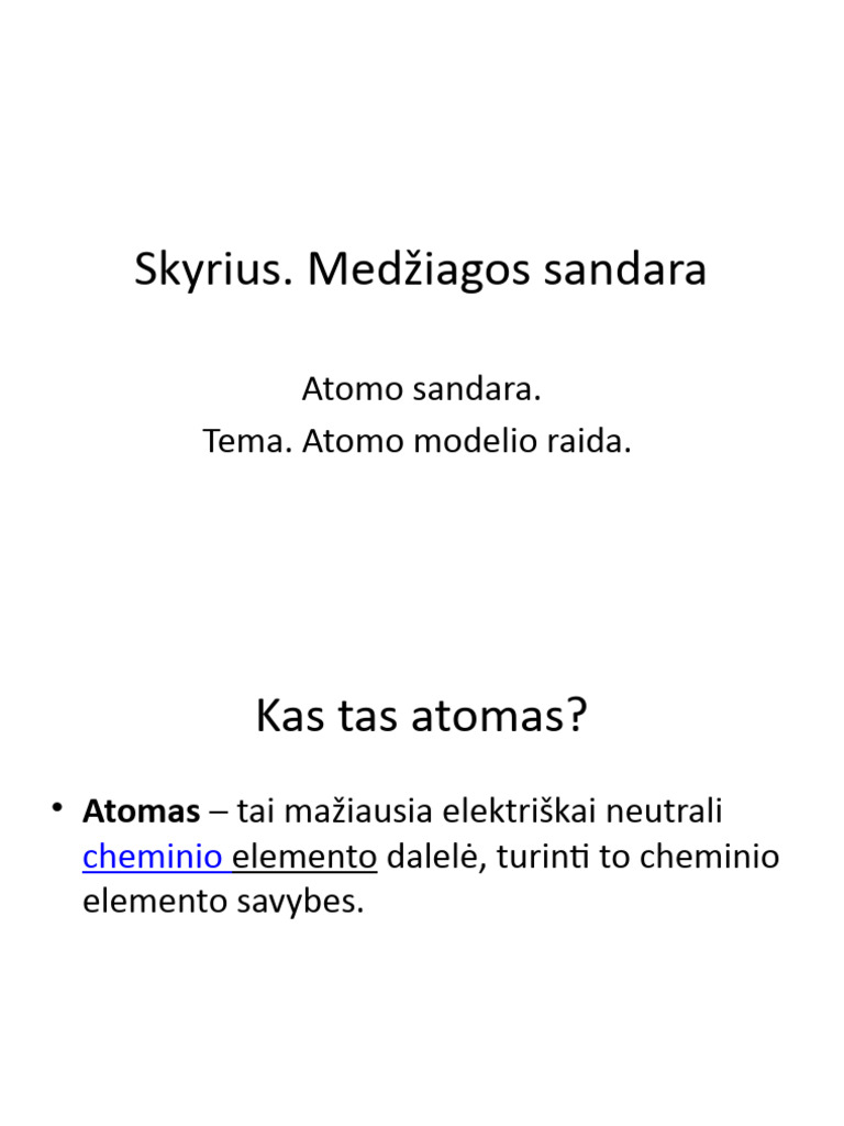 Bendroji Atomo Sandaros Samprata | PDF