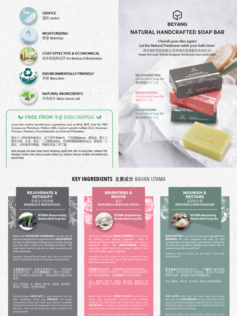 BEYANG Handcrafted Soap Leaflet | PDF | Foods | Oils