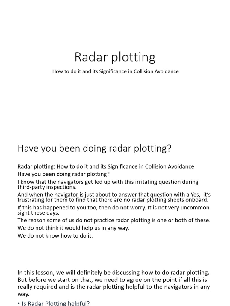 Radar Plotting | PDF