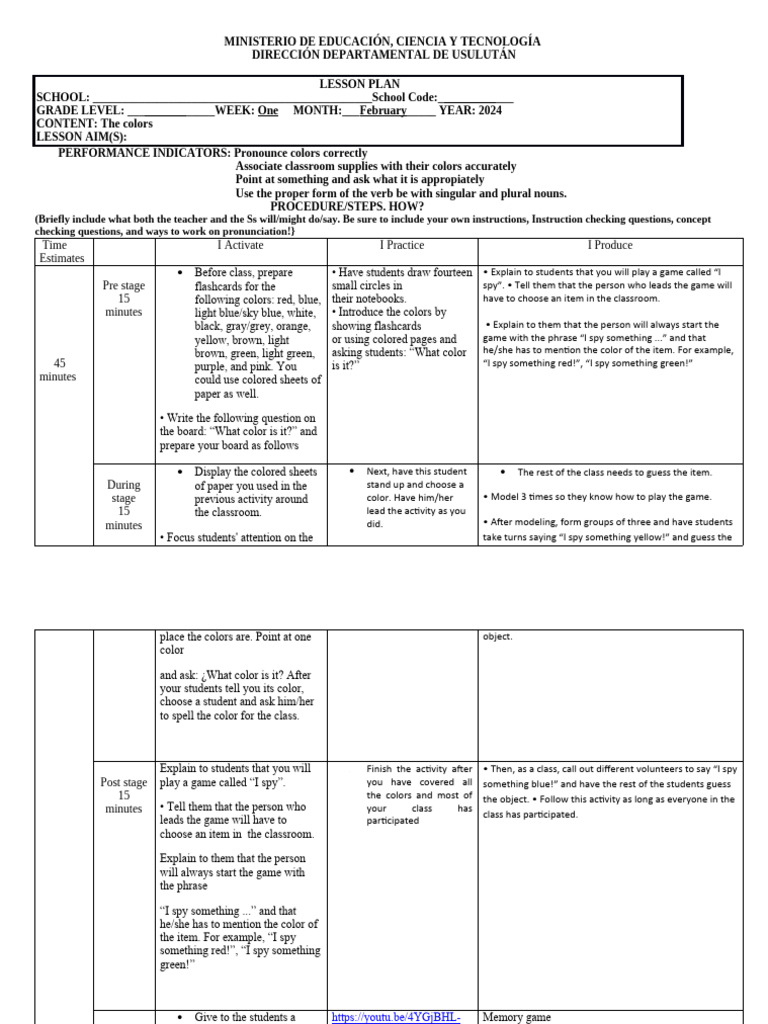 Lesson Plan 1 | PDF | Human Communication | Cognitive Science
