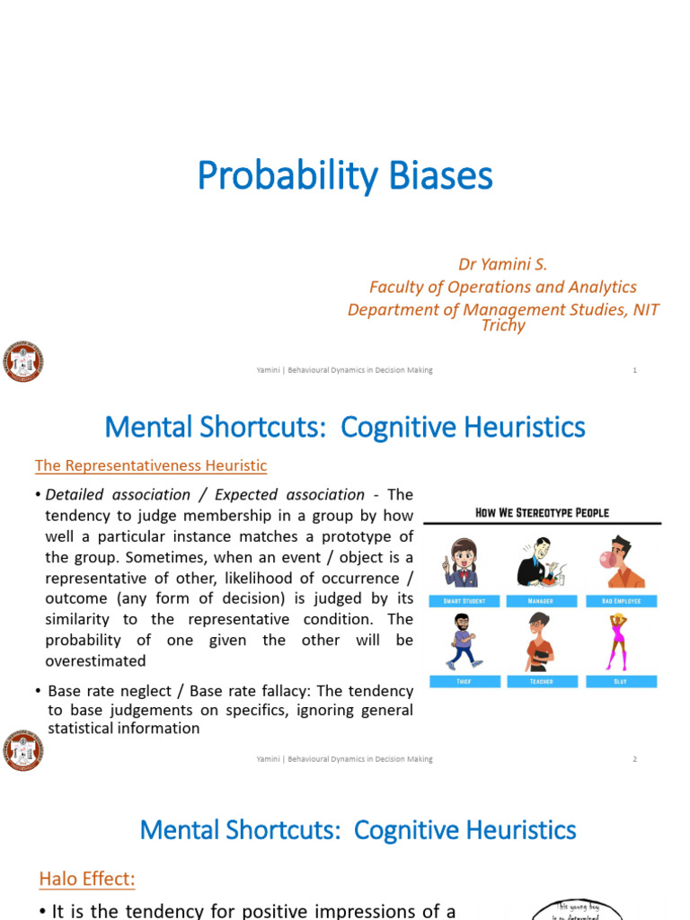 M01 - Probablity Biases | PDF | Heuristic | Representativeness Heuristic
