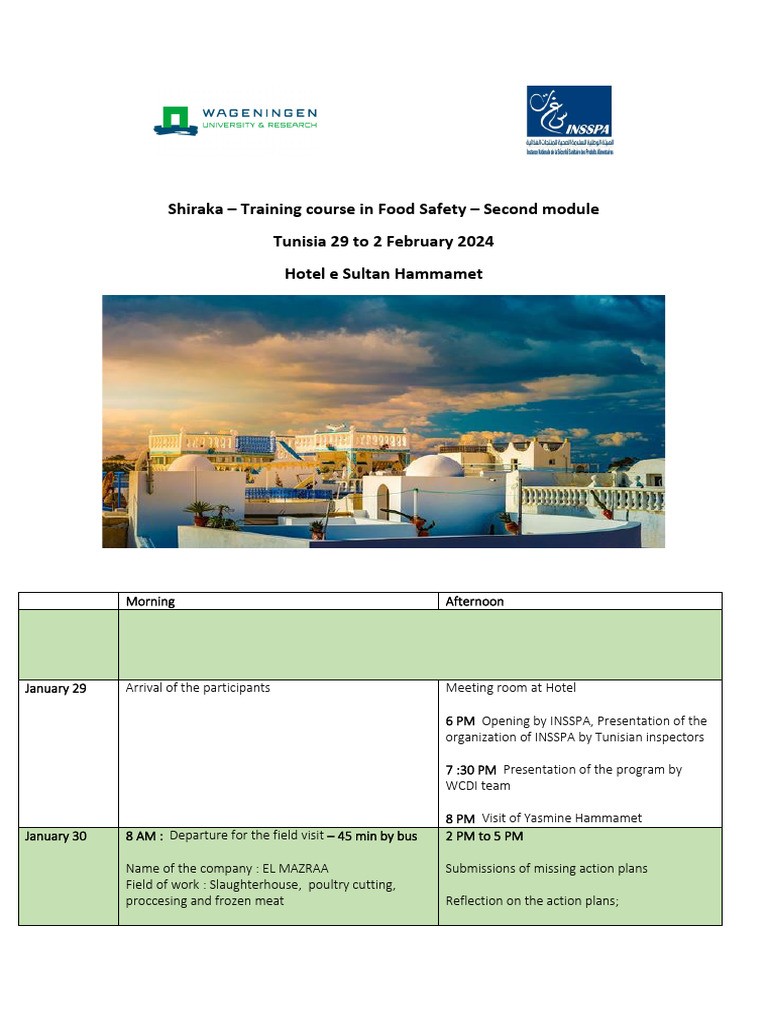 1706264875 Shiraka Second Module Tunisia 2024 January Final 002 | PDF | Food Ingredients | Foods
