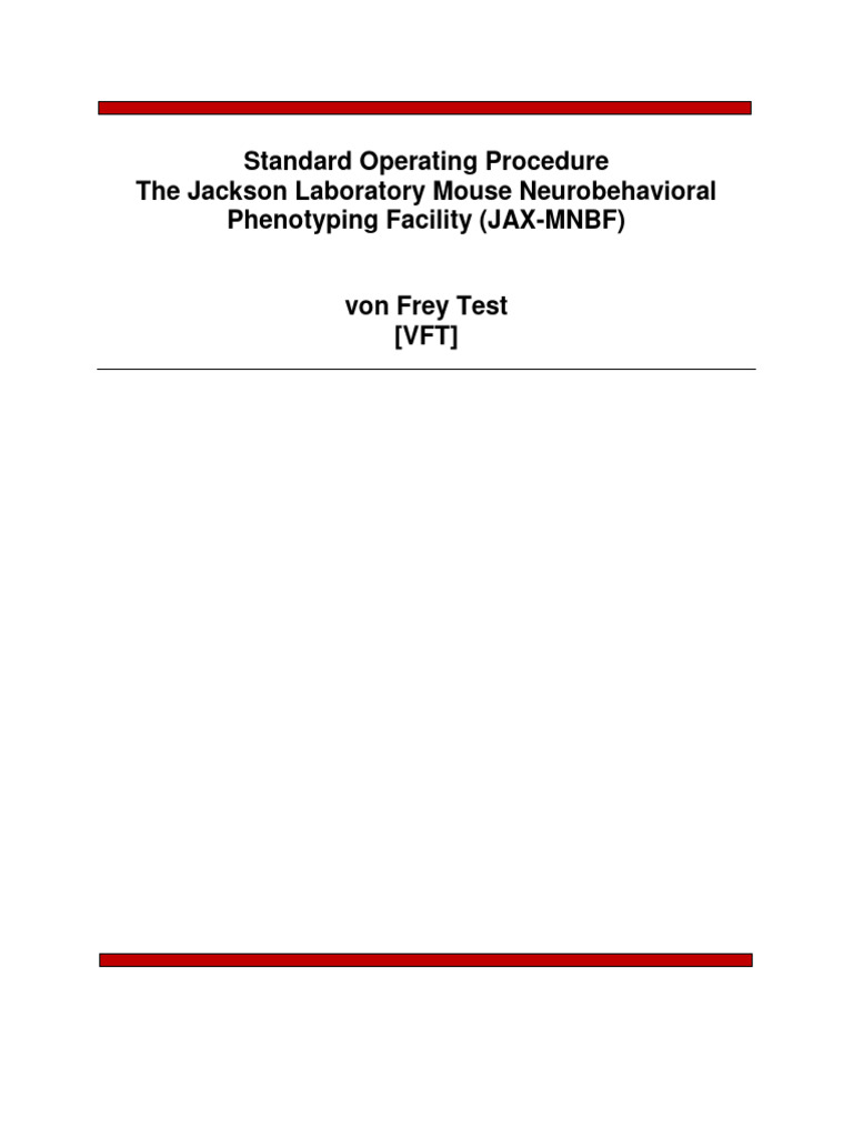 Von Frey Test Procedure | PDF | Stimulus (Physiology)