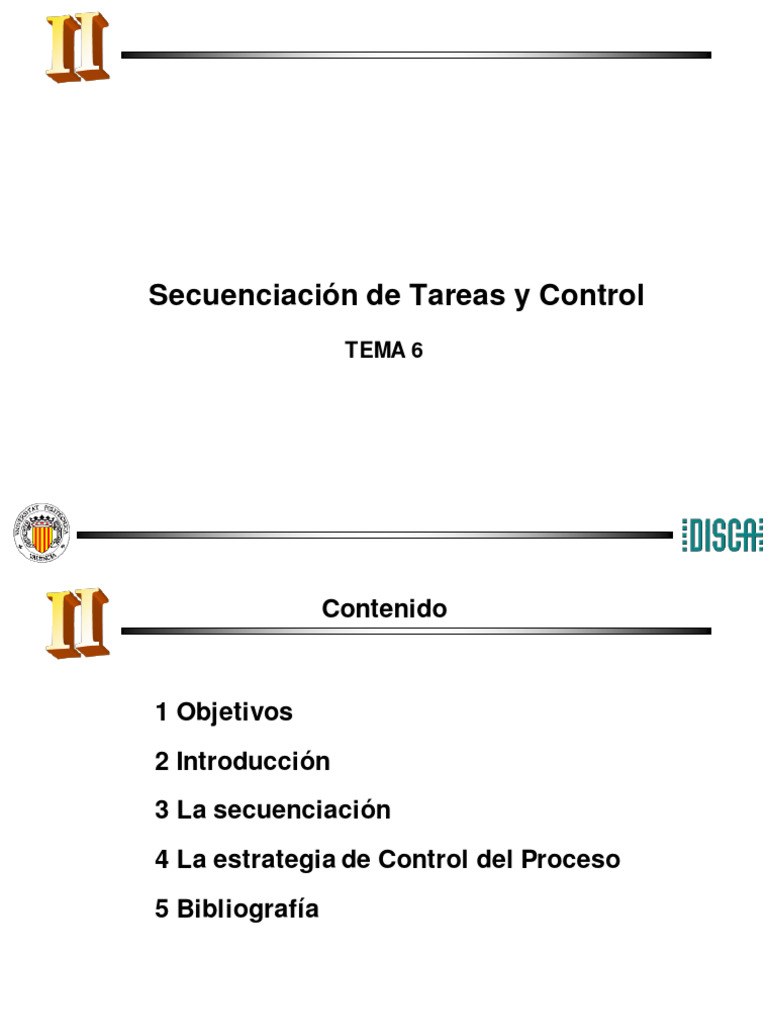 Tema 06 - Secuenciación de Tareas y Control | PDF | Informática | Ciencias de la Computación