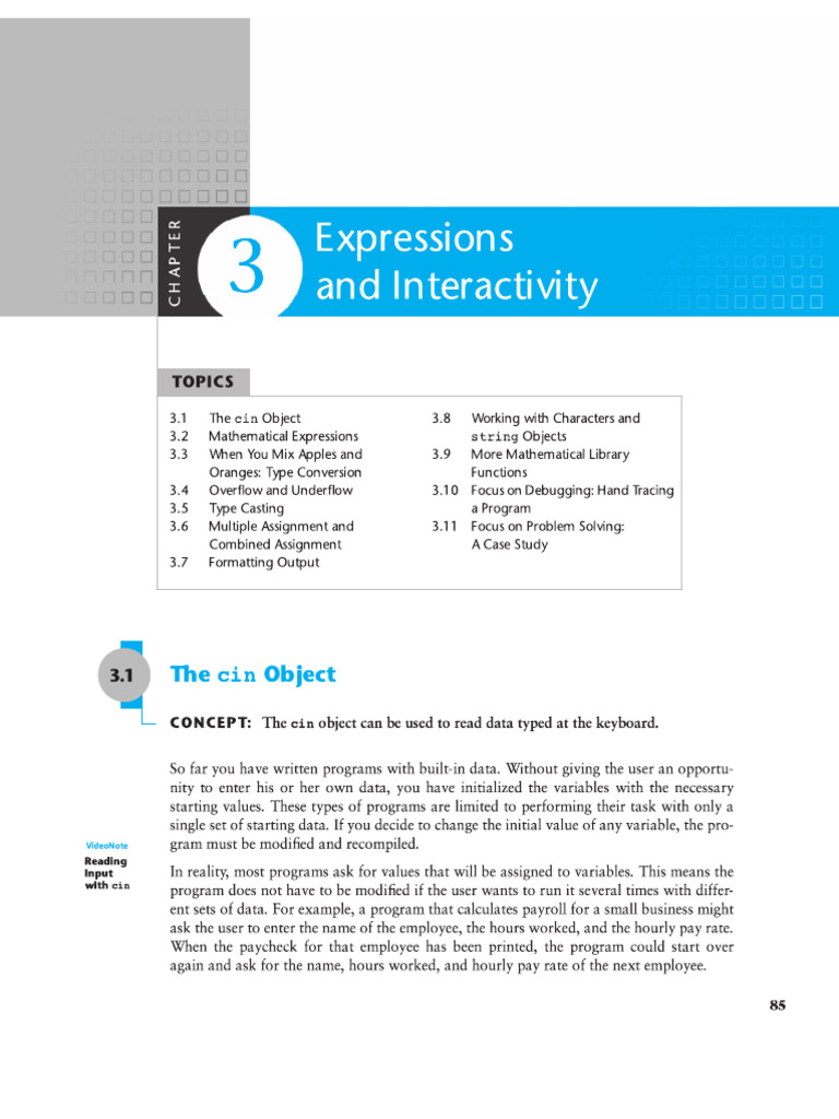 01 The Cin Object C++ | PDF