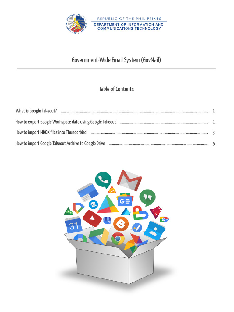 How To Export and Import Emails and Files Using Google Takeout | PDF ...