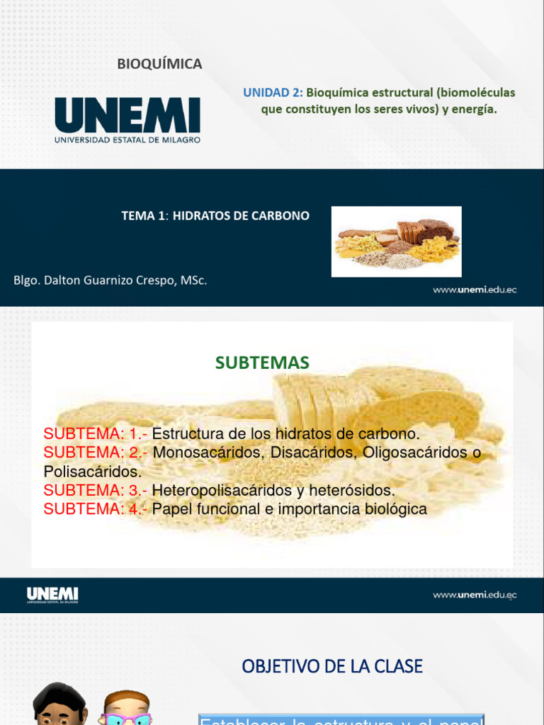 Bio Uni2 Tema1 | PDF | Polisacárido | Carbohidratos