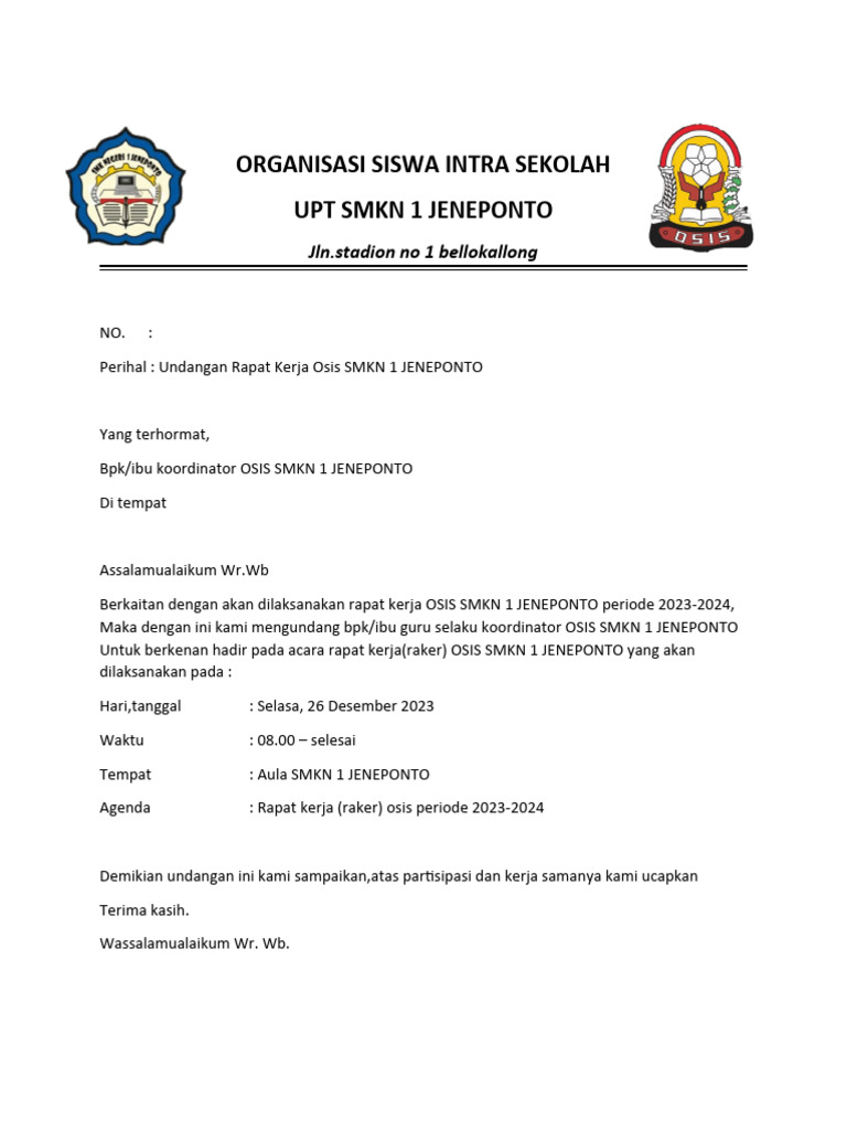 Undangan Raker | PDF