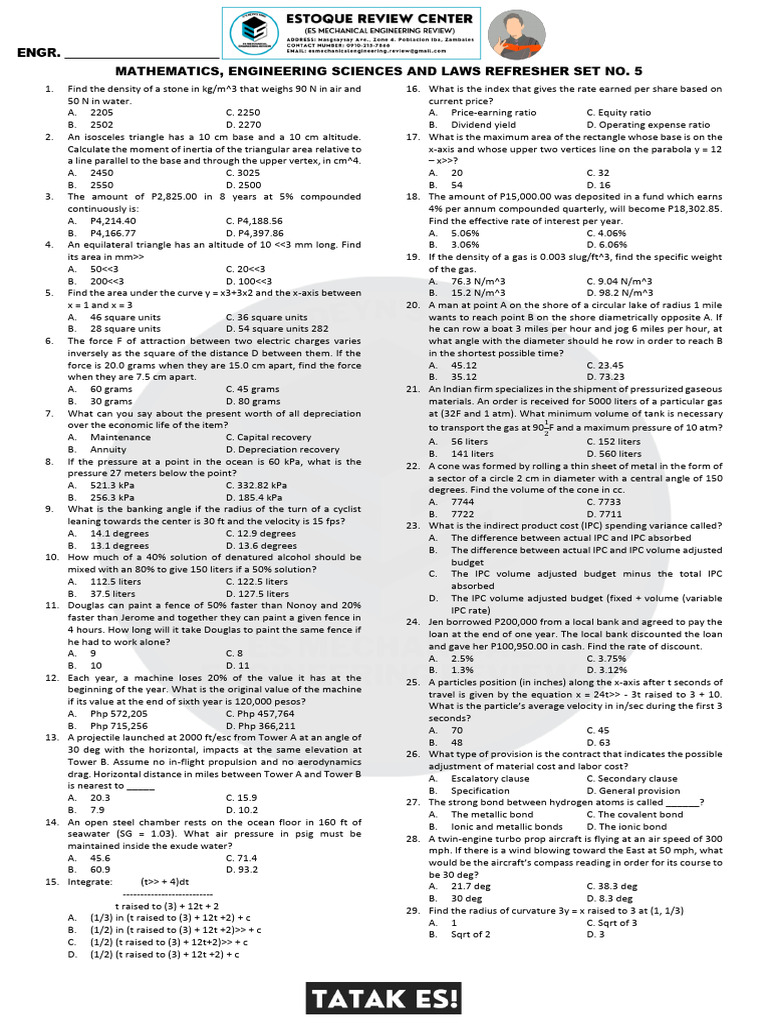Refresher No.5 (Mesl) | PDF | Chemical Bond | Lever