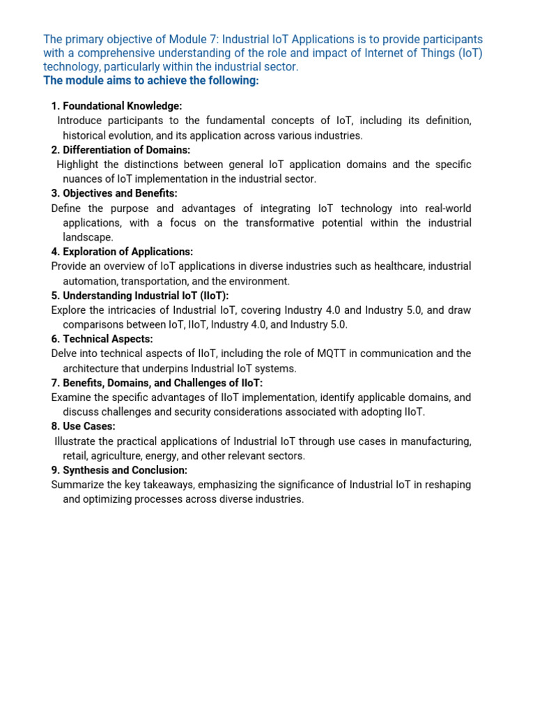 Objective of Module 7 | PDF