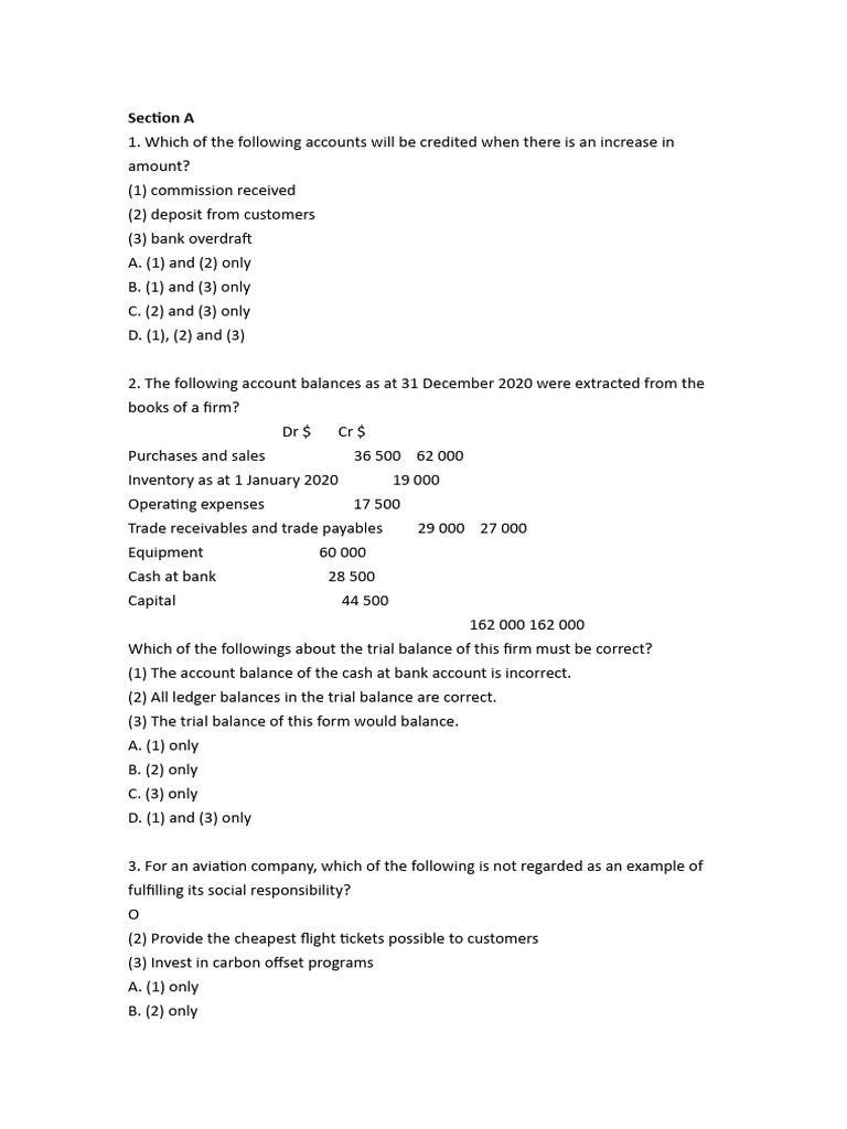 Bafs MC Question | PDF | Debits And Credits | Banks