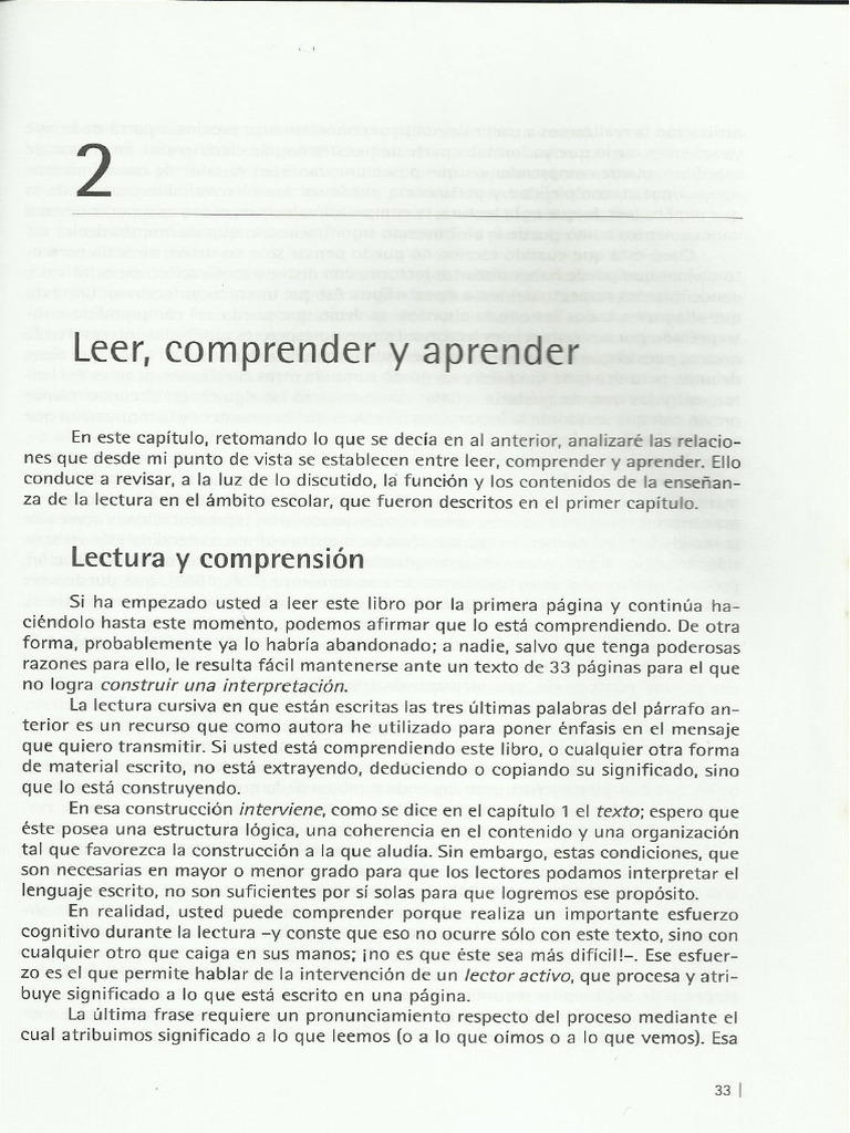 Leer, Comprender y Aprender | PDF