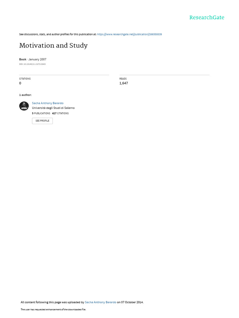 Study Motivation | PDF | Motivational | Motivation