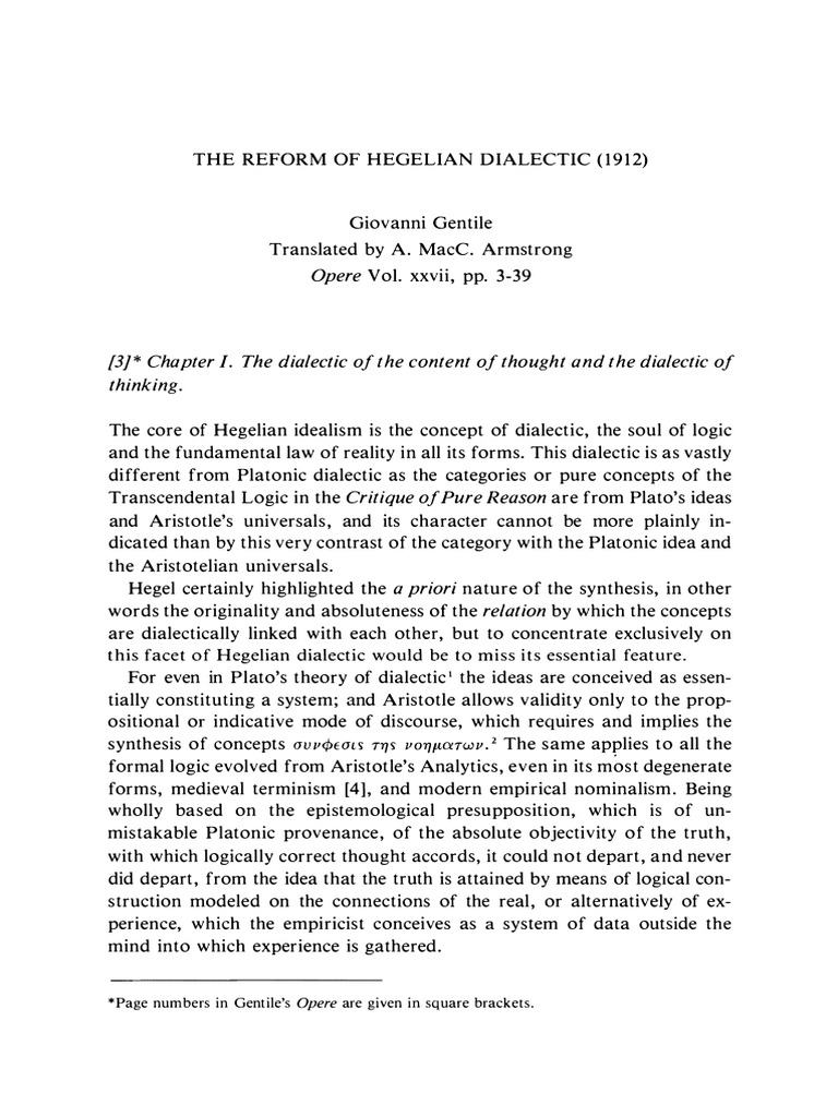 Reforming Hegelian Dialectic Insights | PDF | Dialectic | Georg Wilhelm ...