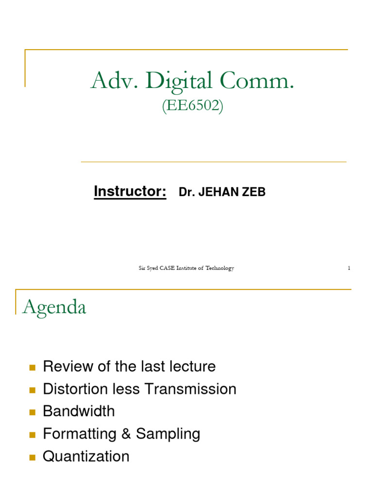 Lecture 2 Fall 2023 | PDF | Sampling (Signal Processing) | Signal Processing