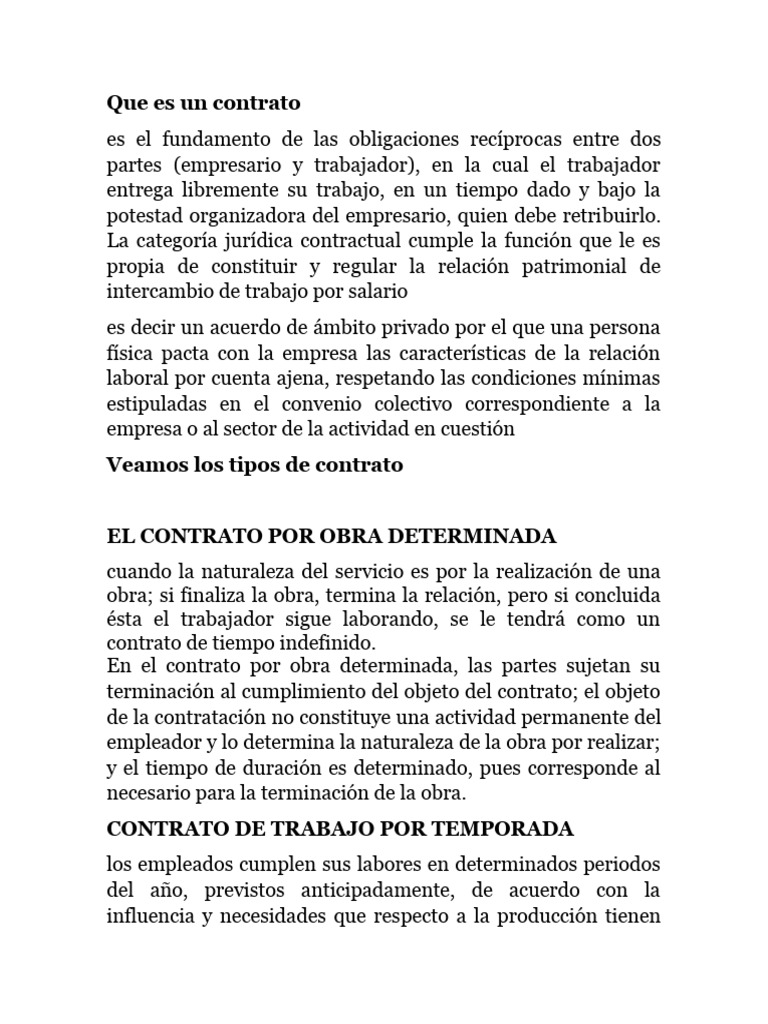 Que Es Un Contrato | PDF | Derecho laboral | Salario