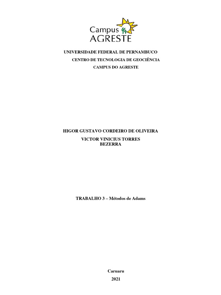 Metodo de Adams | PDF | Cálculo | Objetos matemáticos