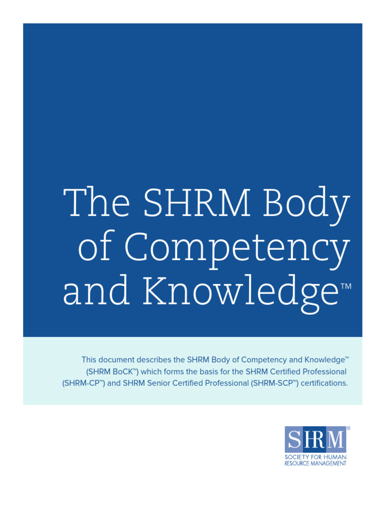 SHRM BoCK-2016 | PDF | Competence (Human Resources) | Strategic Management