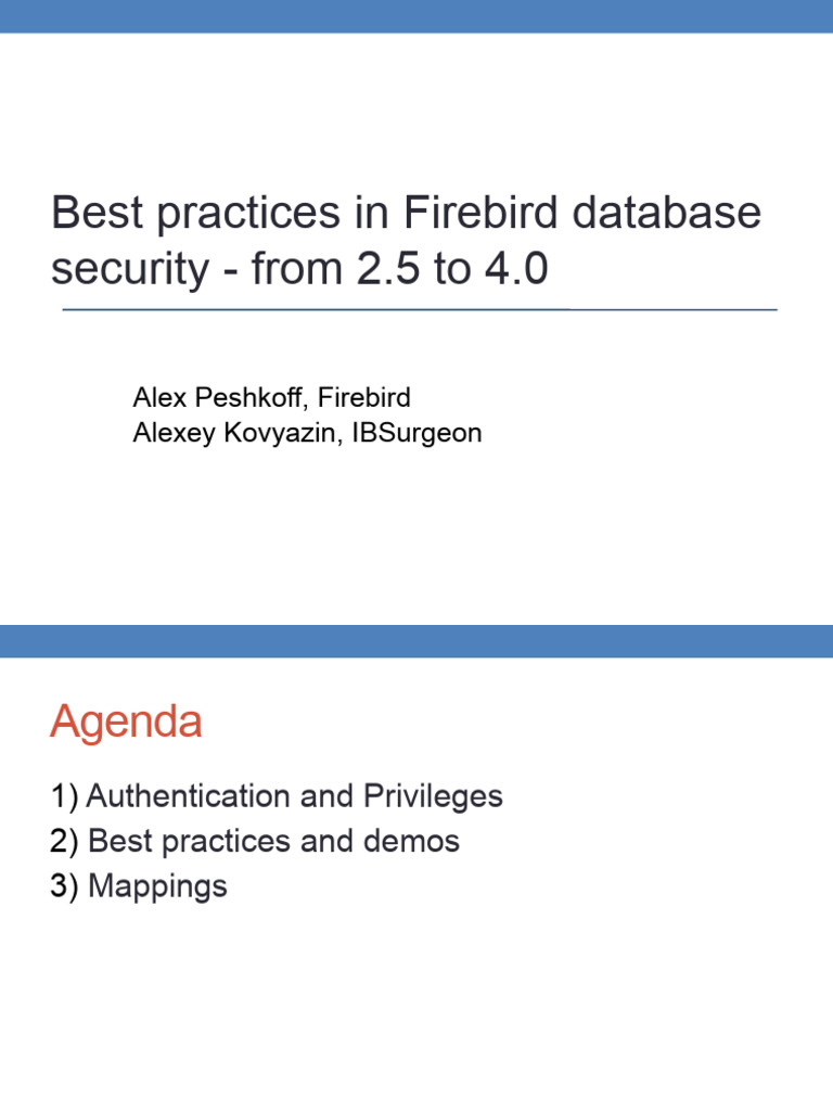 Firebird Database Security Best Practices | PDF | Password | Databases
