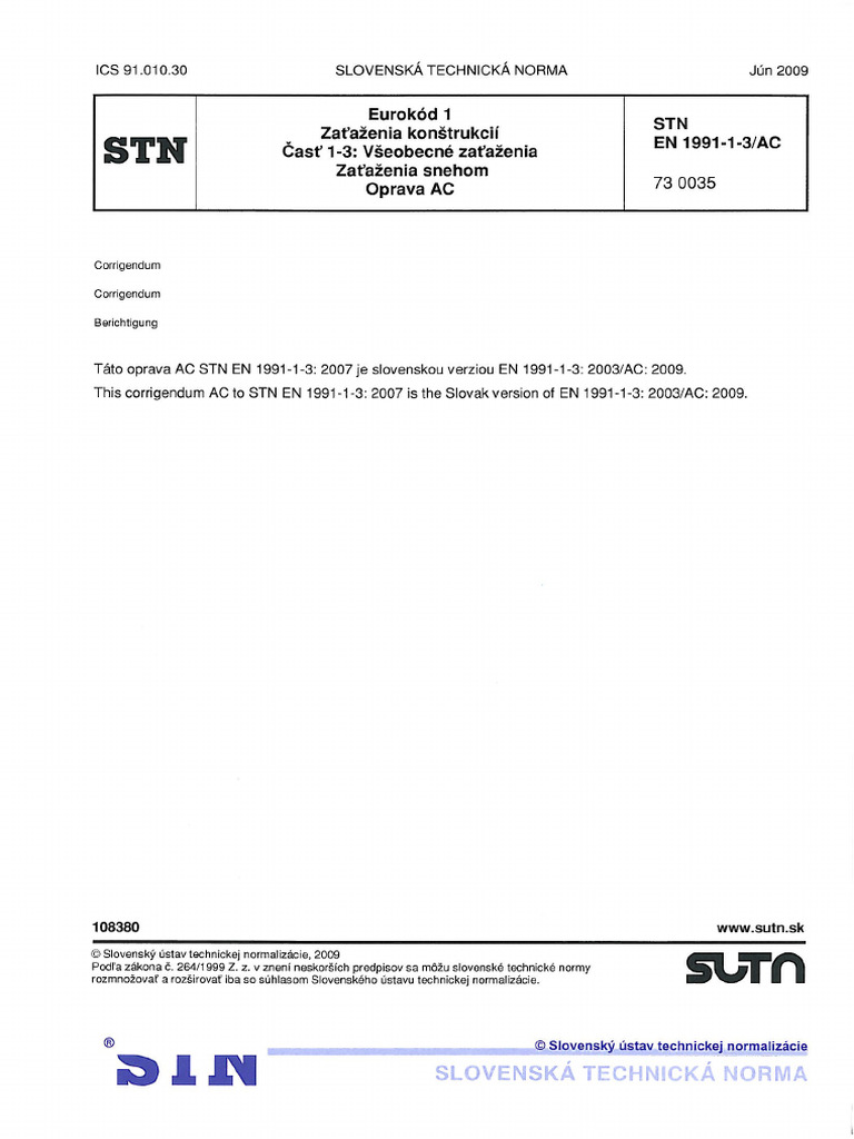 STN en 1991-1-3 - Ac | PDF