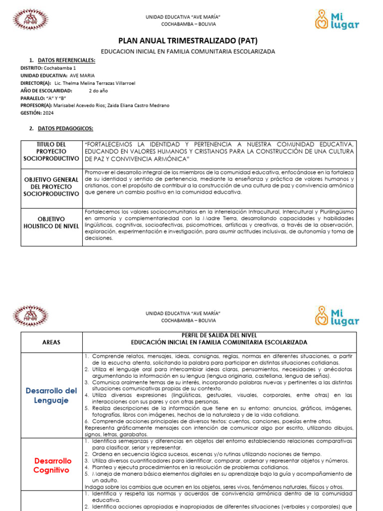 PAT 2024 | PDF | Ritmo | Higiene