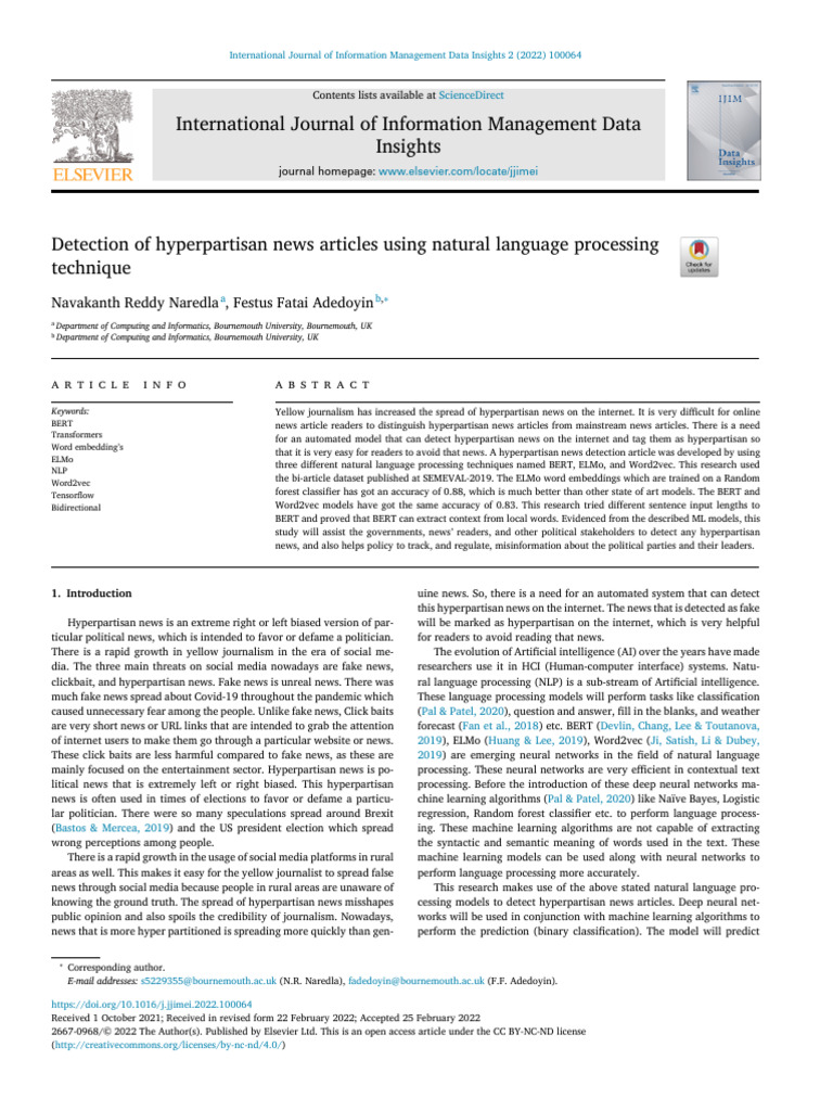 Detecting Hyperpartisan News with NLP | PDF | Machine Learning ...