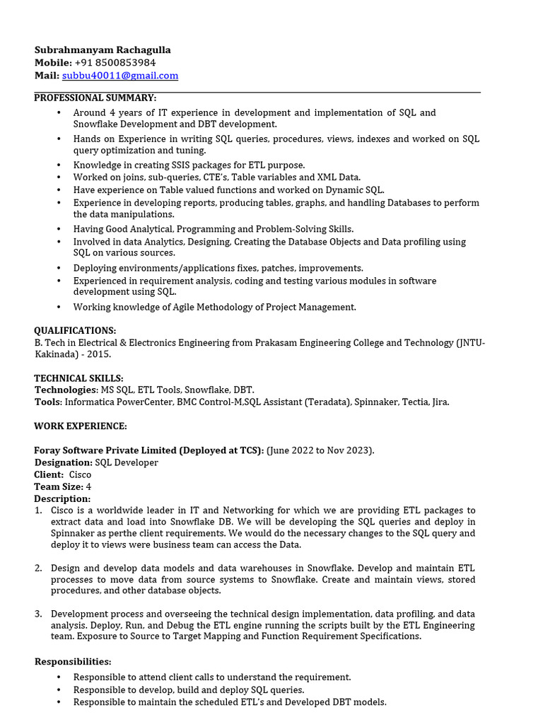 Subbu | PDF | Sql | Databases