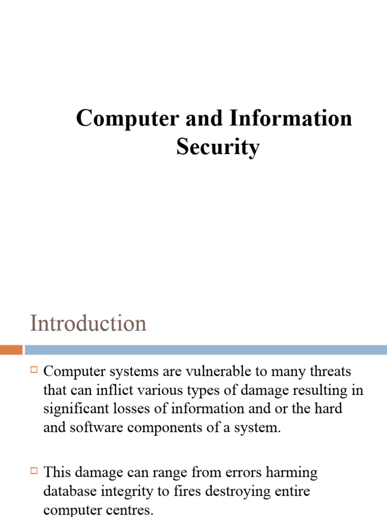 Lecture 7 Security | PDF | Information Security | Security