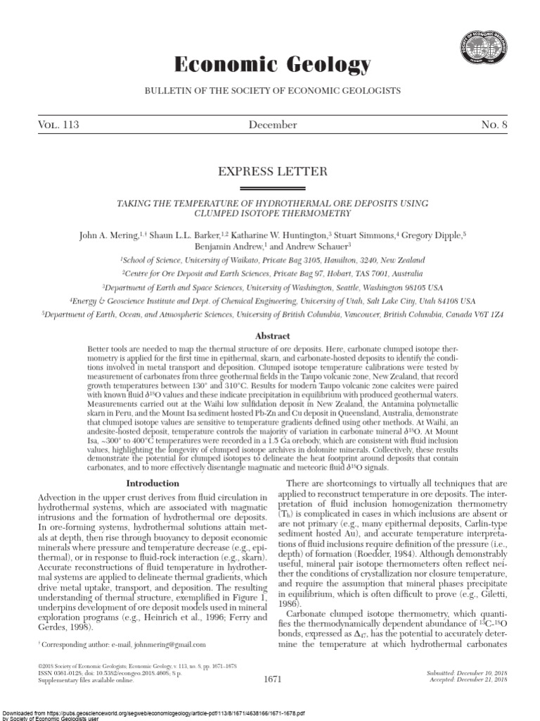 Express Letter: Vol. 113 December No. 8 | PDF | Magma | Physical Sciences