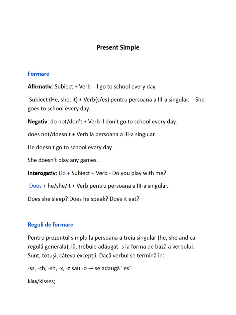 Present Simple | PDF