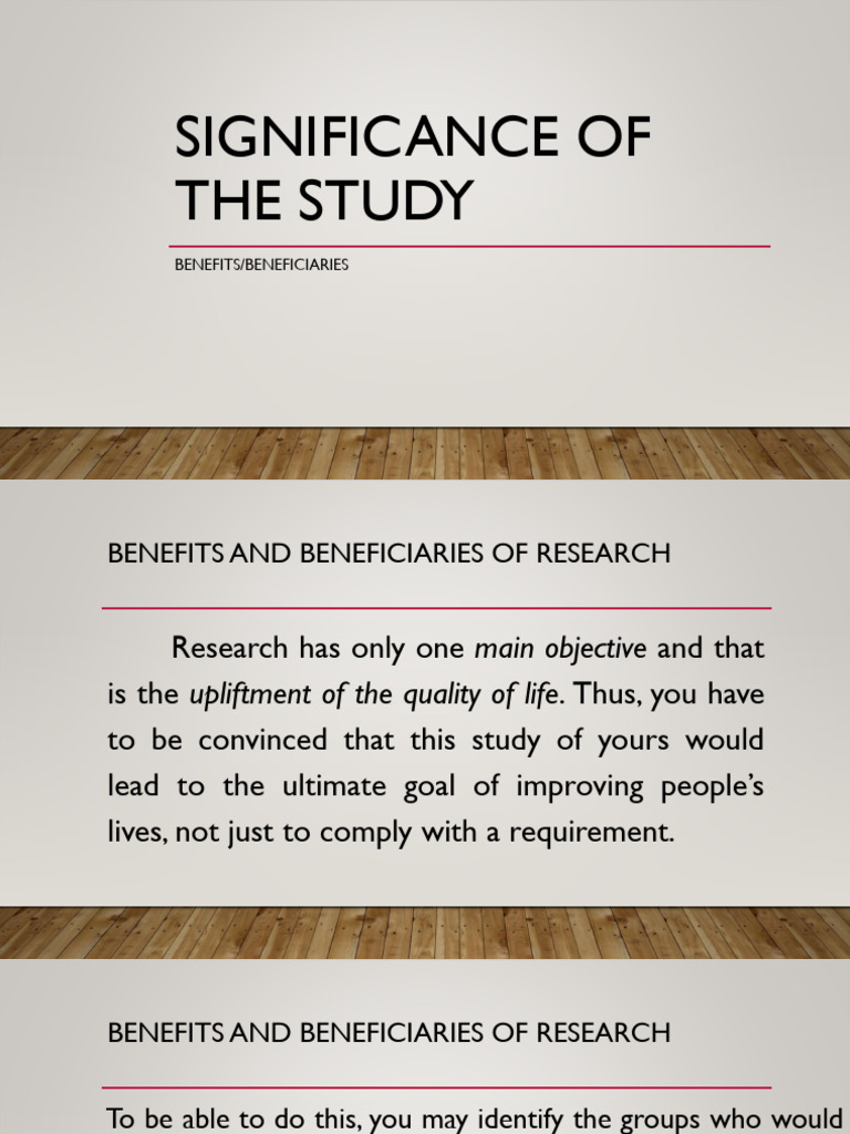 Significance of The Study | PDF | Nursing | Teachers