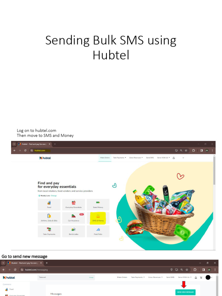Sending Bulk SMS Using Hubtel | PDF