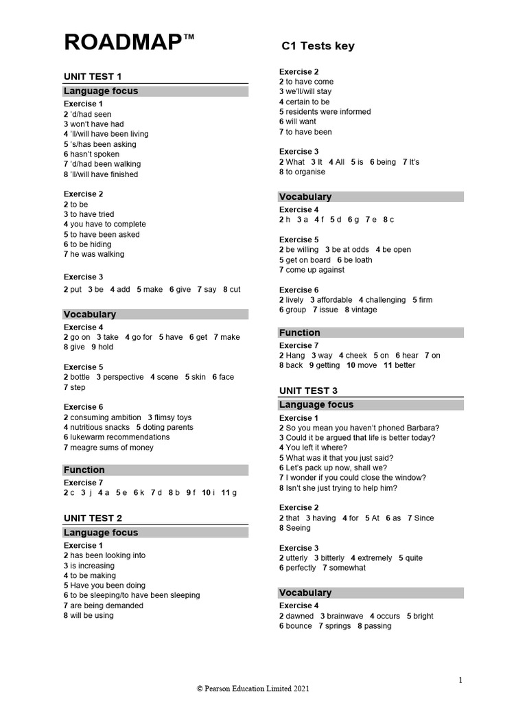 Tests Answer Key PDF | PDF