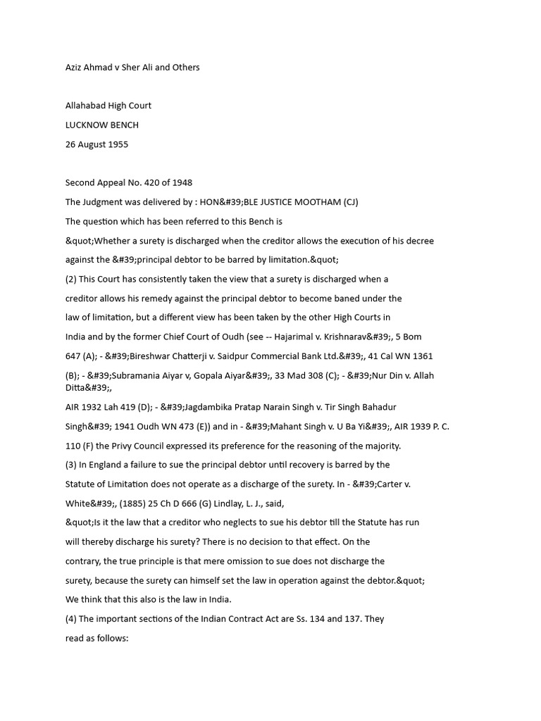 Surety Discharge and Limitation Law | PDF | Guarantee | Justice