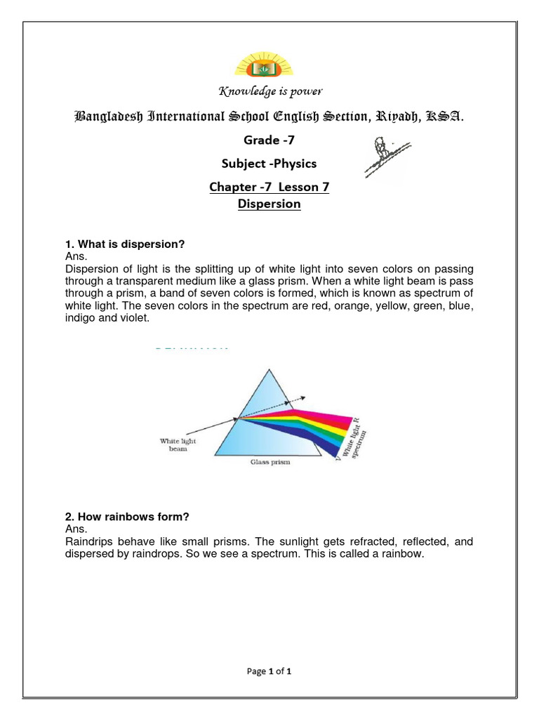 Grade 7 Physics Les 7.7 | PDF