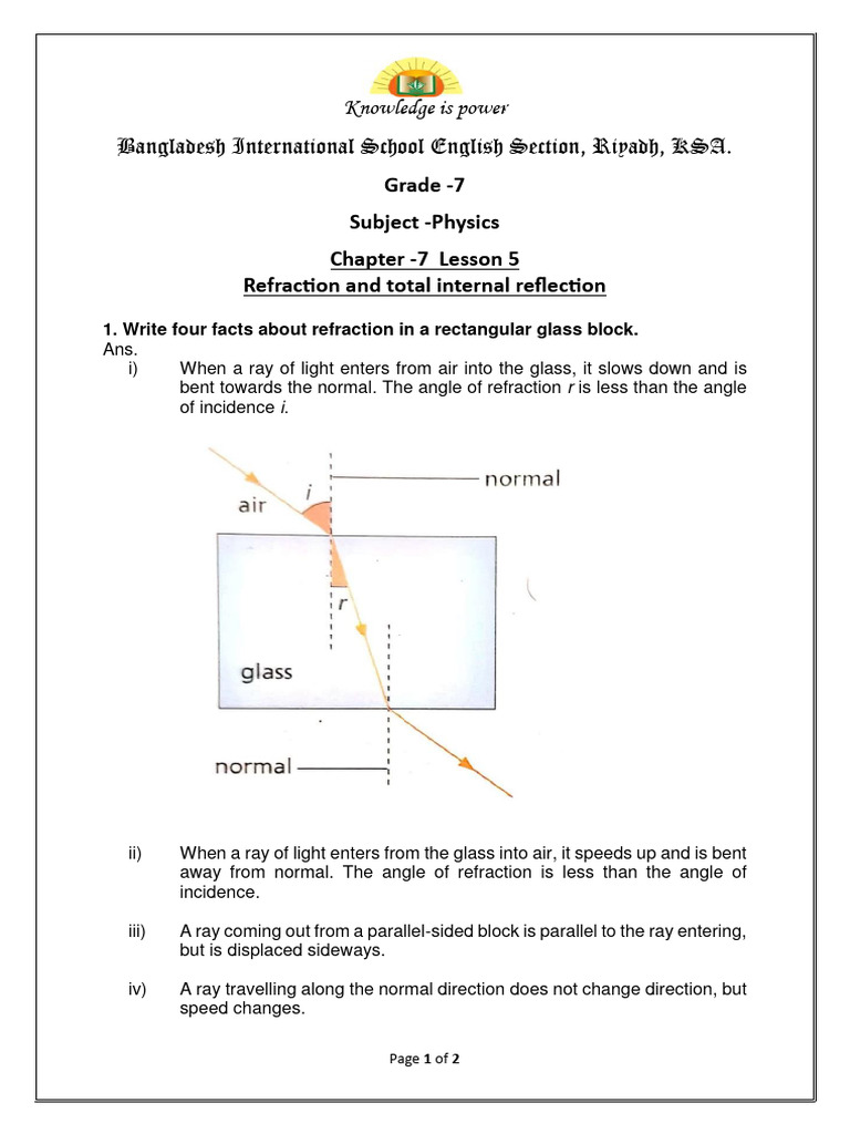 Grade 7 Physics Les 7.5 | PDF