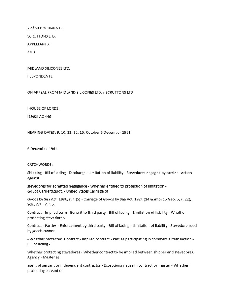 7 of 53 DOCUMENTS | PDF | Bill Of Lading | Legal Liability
