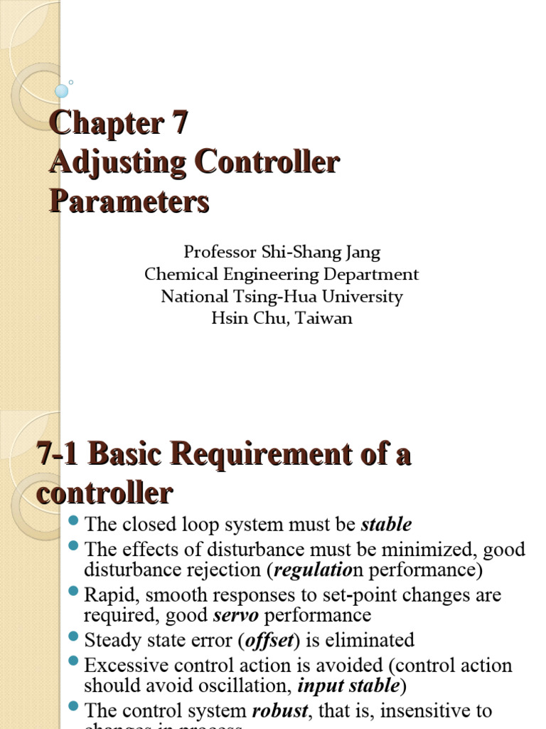 Chapter 7 Adjusting Controller Parameters Download Free Pdf Control Theory Cybernetics