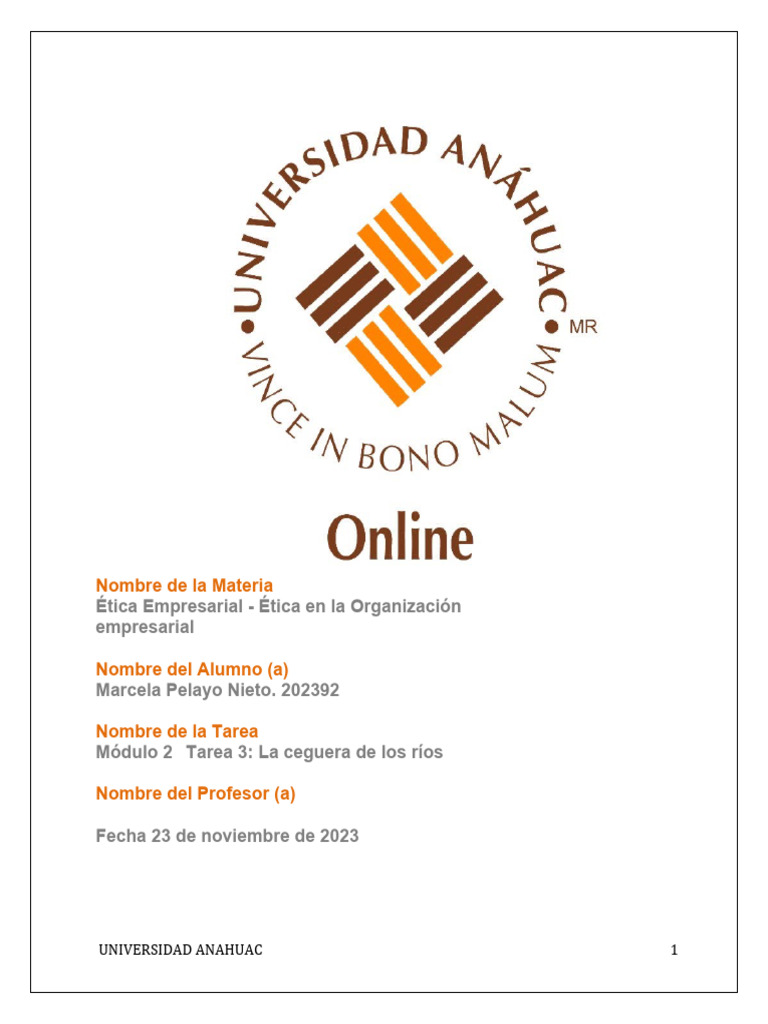 Módulo2Tarea 3 La Ceguera de Los Ríos | PDF | Merck & Co. | Industria ...